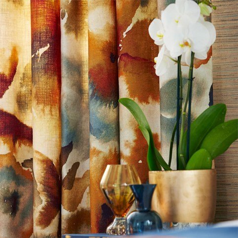 Flores Rust/Ruby/Nordic Blue Fabric by Harlequin Harlequin - Fabrics ...
