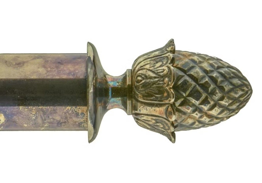 Tillys Old Brass Pineapple Metal Finial Tillys - Curtain Poles and ...