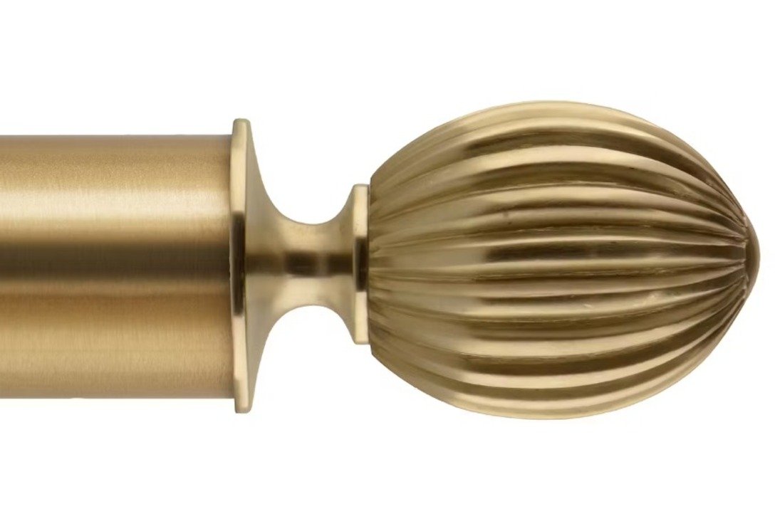 Tillys Satin Brass Pumpkin Metal Finial Tillys - Curtain Poles and ...